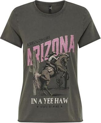 Only Onllucy Life Reg S/S JRS Noos Haut, Gris fonc&eacute;, XL