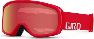 Giro Cruz Skibrille/Schneebrille, rote und wei&szlig;e Wordmarke, bernsteinfarbene Scarlett-Gl&auml;ser