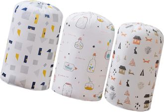 Soimiss 3stücke Teiliges Runde Baumwoll-bettdecken-aufbewahrungstaschen Mit Kordelzug Cartoon-Motiv Wasserabweisend Tragbare Organizer Tasche Für Kindergarten