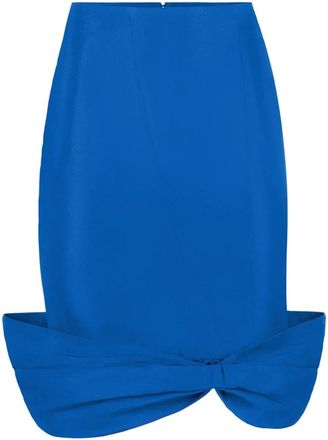 Nina Ricci Femme, Jupes, Bleu, Taille: 34 FR Taffeta Bow Peplum Midi Skirt