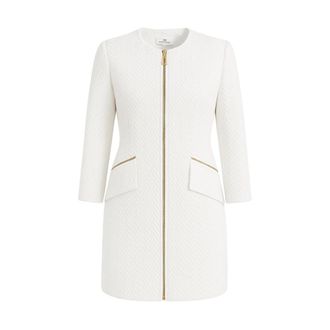 Elisabetta Franchi Herringbone Tweed Mini Dress - - Dresses - Damen - Wei&szlig; - XL