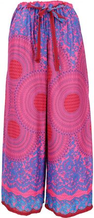 Guru Shop Palazzohose, Schlaghose, Boho Sommerhose, Hippie Goa Hose - Pink/Flieder, Damen, Synthetisch