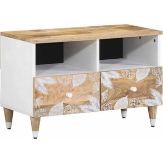 vidaXL Meuble tv 70x33,5x46 cm bois massif de manguier - Vidaxl