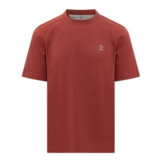 Brunello Cucinelli Rundhalsausschnitt T-Shirt - - Tops - Herren - Braun - S