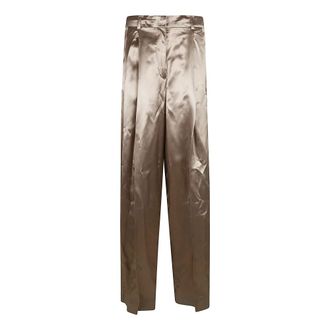 Fabiana Filippi Flie&szlig;ende Viskose Plisseehose - - Trousers - Damen - Gelb - S
