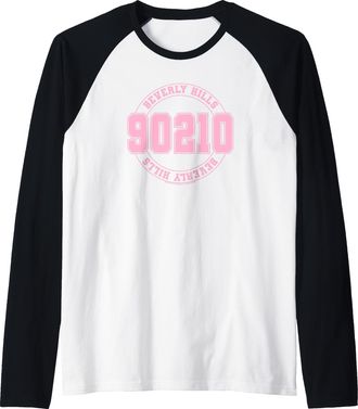BEVERLY HILLS 90210 Collegiate Mirrored Image Logo Raglan
