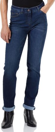 Gerry Weber Edition Damen 92150-67950 Jeans, Dark Blue Denim mit use, 34