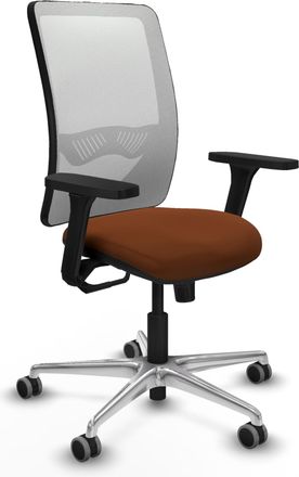 Piqueras y Crespo Computer-Rollstuhl Zulema mit 3D-Armen, h&ouml;henverstellbare Lendenwirbelst&uuml;tze, ausgestattet mit 3 Positionen und Schneideschaum, Wei&szlig;/Braun