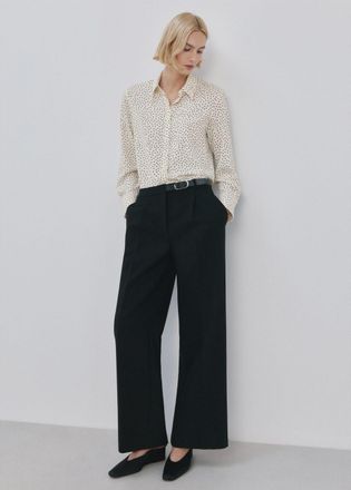 Mango Chemise droite imprim&eacute; animal &eacute;cru - Femme - XXS - MANGO