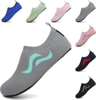 Saguaro Badeschuhe Damen Wasserschuhe Herren Atmungsaktiv Strandschuhe für Yoga Aquaschuhe Frauen Surfschuhe Männer Sommer Strand Garten Wassersport Surfen Be