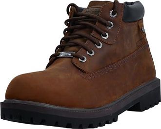 Skechers Sergeants Verdict Hommes Bottes, Dark Brown Waterproof Crazyhorse Leather, 45.5 EU