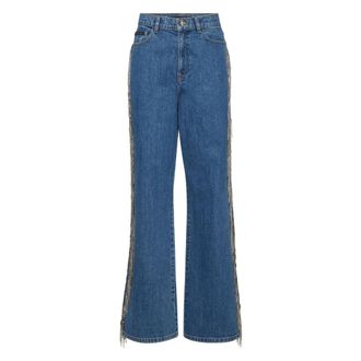 Philipp Plein Skater Fit Jeans Crystal Fringes - - Jeans - Damen - Blau - W30