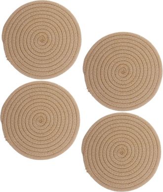 Artibetter 4 Stück Teiliges Rundes Baumwoll platzset Hitzebeständiger Gewebter Untersetzer Isolierende Tischmatte für Töpfe Vielseitig als Topf Kaffeetassenunter