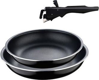 San Ignacio Set mit 2 Pfannen mit einem Durchmesser von 24 x 28 cm, aus gepresstem Aluminium von Black Click & Cook San Ignacio