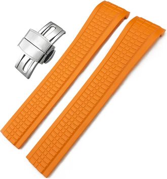 Generic Buntes Silikonkautschuk-Uhrenarmband für Armbandserien 5164a 5167a Uhrenarmband Butterfly-Schnalle 21 mm Uhrenarmbänder