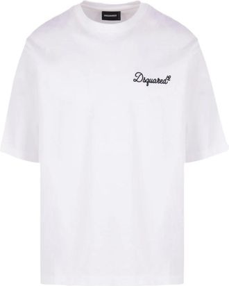 Dsquared2 Homme, Tops, Blanc, Taille: L T-shirt ample