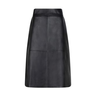 Dante6 Femme, Jupes, Noir, Taille: 38 FR Jupe Midi en Cuir Noir