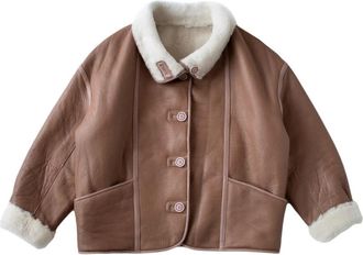 Just things we like Femme, Vestes, Brun, Taille: 40 FR Nana Veste Réversible en Shearling