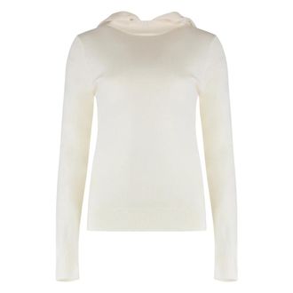 P.A.R.O.S.H. Luxuri&ouml;ser Wollseiden-Kaschmir-Strickhoodie - - Sweatshirts & Hoodies - Damen - Wei&szlig; - XS