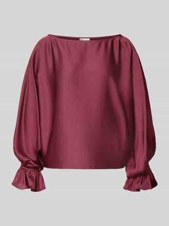 V JEWELLERY Blusenshirt aus Satin mit Rundhalsausschnitt
