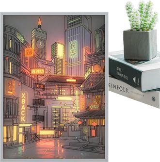 Generic LED -Malerei City - Dimmen LED Wandkunst Malerei | Malerei für Wohnzimmer, Schlafzimmer, Arbeitszimmer, Kinderzimmer, Eintrittsdekoration