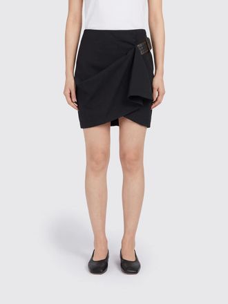 Bottega Veneta Asymmetrisch drapierter Minirock aus Merinowolle mit hoher Taille