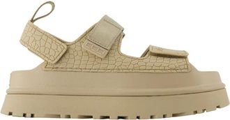 UGG Ugg, Femme, Chaussures, Beige, Taille: 37 EU Sandales Goldenglow Gaufr&eacute;es