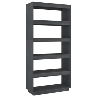 Generic Massivholz Kiefer B&uuml;cherregal, Regal, Standregal, Aktenregal, B&uuml;roregal, Raumtrenner Aufbewahrung f&uuml;r Wohnzimmer(Nat&uuml;rlich 40x35x71cm) (Grau 24)