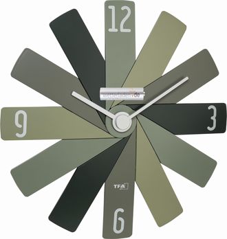 TFA Dostmann Designer-Wanduhr analog Clock in The Box, 60.3020, mit Stecksystem, leises Uhrwerk, Lange Batterielaufzeit, Quarzuhr, Wohnzimmeruhr, Küchenuhr