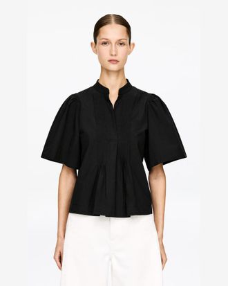 Arket Bluse Mit Falten -Schwarz