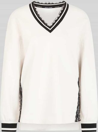 Marc Cain Sweatshirt mit Spitzenbesatz