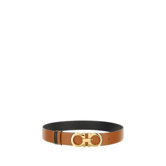 Ferragamo Womens Brown Calf Leather Bos Taurus Regular Belt