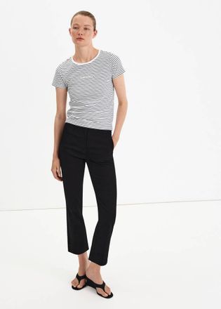 Mango T-shirt rayures logo bleu marine fonc&eacute; - Femme - XS - MANGO