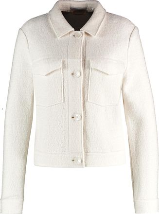 Gerry Weber Damen Blazerjacke in Bouclé-Optik Langarm, Manschetten unifarben Whisper White 36