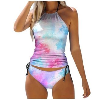 Generic Tankini pour femme - Contr&ocirc;le du ventre - Maillot de bain deux pi&egrave;ces - Pour vacances - Push Up - Grande taille - Maillot de bain basique d&eacute;t&eacute; pour fe