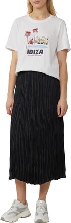 s.Oliver Flie&szlig;ender Midirock mit Plisseefalten und Elastikbund