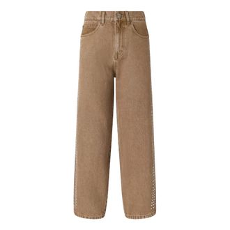 Pinko Jeans mit Seitennieten und Love Birds Stickerei - - Jeans - Damen - Beige - W26