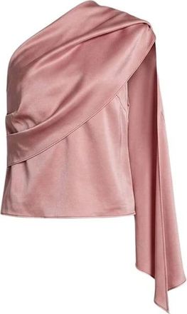 Alberta Ferretti Satin-One-Shoulder-Oberteil mit Drapierung - - Tops - Damen - Rosa - M