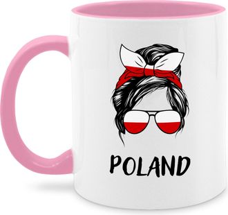 Shirtracer Tasse Tassen 325ml - Fußball EM WM - Cooles Polen Motiv Polska Style Poland - 325 ml - Rosa - 2024 fanartikel fussball europameisterschaft fan europa 