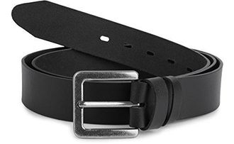 Ladeheid Ceinture en Cuir Véritable Homme longueur jusquà 180 cm L11(Noir-4, 130 cm x 4 cm (Longueur totale 147,5 cm))