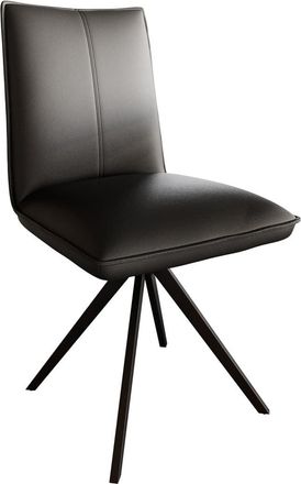 DELIFE Polsterstuhl Lelio-Flex Kreuzgestell breit Schwarz Echt-Leder Schwarz Taschenfederkern