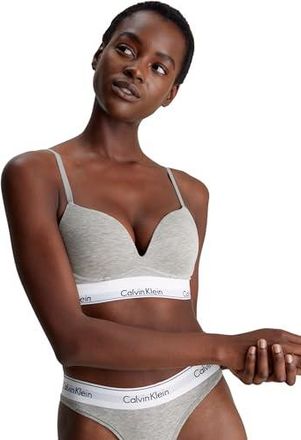 Calvin Klein Soutien-Gorge Push-Up Femme Plunge à Armatures, Gris (Grey Heather), 100C