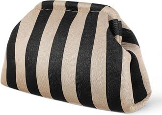 IFUNDOM Pochette Femme Ray&eacute;e Noire Et Jaune, Paquet &agrave; Main En Polyester, L&eacute;ger Et Compact, Pochette D&eacute;contract&eacute;e, Paquet De Soir&eacute;e Pour F&ecirc;te Et Mariage, Forma