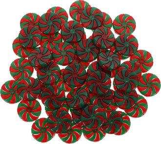 OSALADI 50 St&uuml;ck Weihnachtsbaum Anh&auml;nger aus Acryl Runde Selbstgemacht Perlen Zubeh&ouml;r Farbige Weihnachtsdeko f&uuml;r Basteln und Schmuckgestaltung