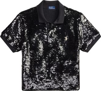 Ralph Lauren Femme, Tops, Noir, Taille: 38 FR Polo &agrave; Manches Courtes avec Logo