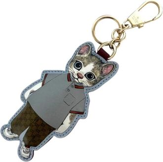 Gucci Pre-owned Boris Cat GG Supreme Bag Charm Key Holder - Femme - Pre-owned - Multicolore - Taille: ONE Size