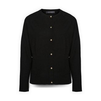 Elena Miro Viskose-Strickjacke mit Taschen - - Knitwear - Damen - Schwarzk - L