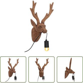 vidaXL vidaXL Lampe en bois - Lampe murale en forme danimal 25 W 28x20x40 cm E27