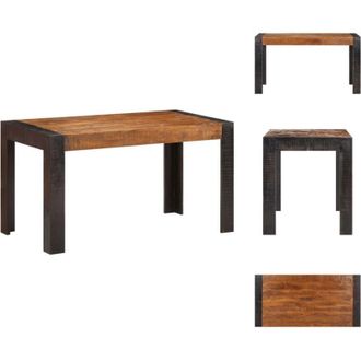 vidaXL Vidaxl - Esstisch 140x70x76 cm Raues Mango-Massivholz - Esstisch - Mangoholz Tisch - Industriel Stil - Wohnzimmer Dekoration - K&uuml;chenm&ouml;bel