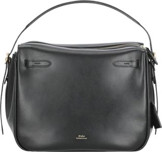 Ralph Lauren Femme, Sacs, Noir, Taille: ONE Size Smooth Leather Shoulder Bag